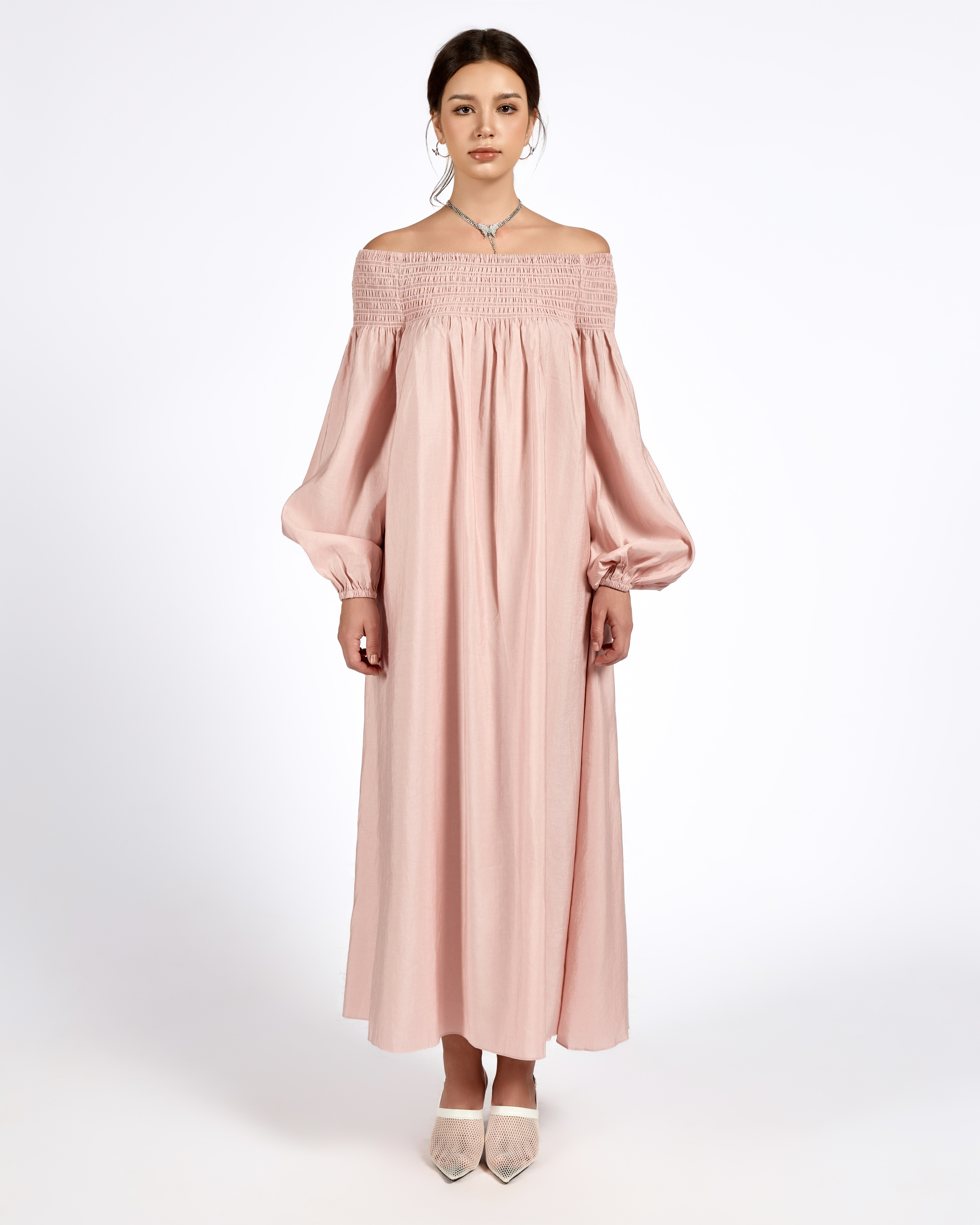 DRESS - SIXDO G-Pink Raw Loose Dress for Women